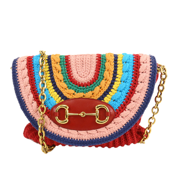 Gucci | Bags | Gucci Horsebit 955 Crochet And Knit Crossbody Bag | Poshmark
